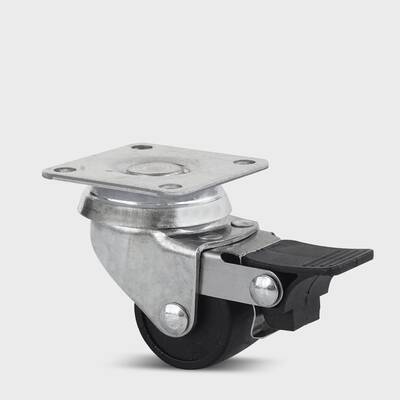 Burak Poliamid Frenli Tekerlek - 35 mm Çap Küçük Tekerlek Burak