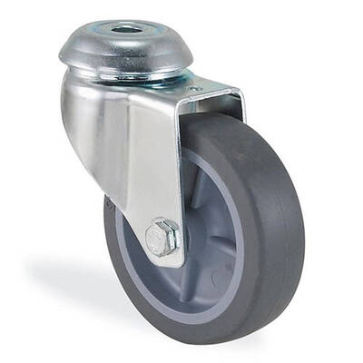 Kama Delikli TPE Döner Tekerlek - 75 mm Çap Rack Kabinet Tekerleği Kama